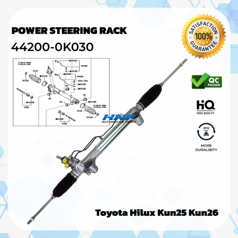 Toyota Hilux Vigo kun25 Kun26 4WD (05-15) Power Steering Rack-Without ...