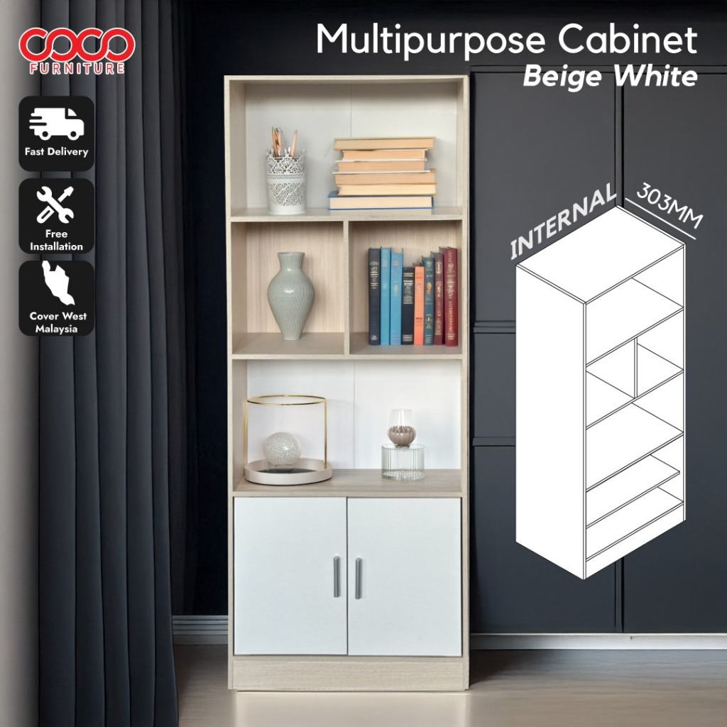 COCO Book Cabinet/Bookcase/Bookshelf/Tall Bookcase/Narrow Bookcase ...