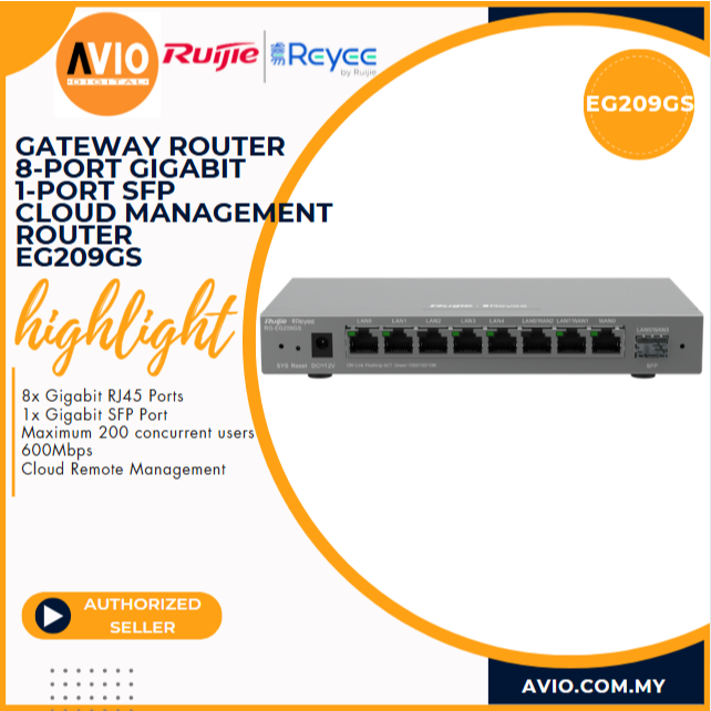 Ruijie 8 Port Gigabit Cloud Management Gateway Router 8 1000m RJ45 LAN ...
