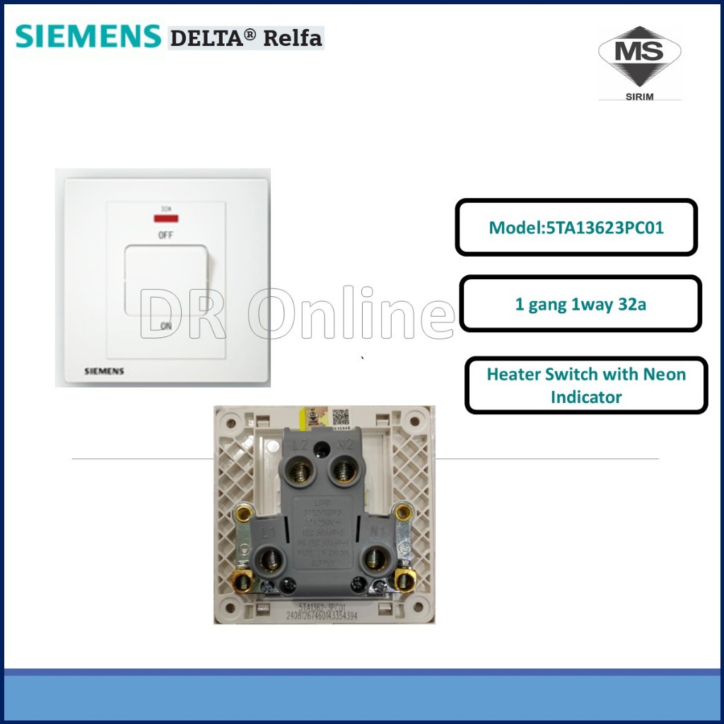 SIEMENS DELTA Relfa SERIES Heater Switch 32A /20A SIRIM APPROVED 100% Orginal Brand | Shopee ...