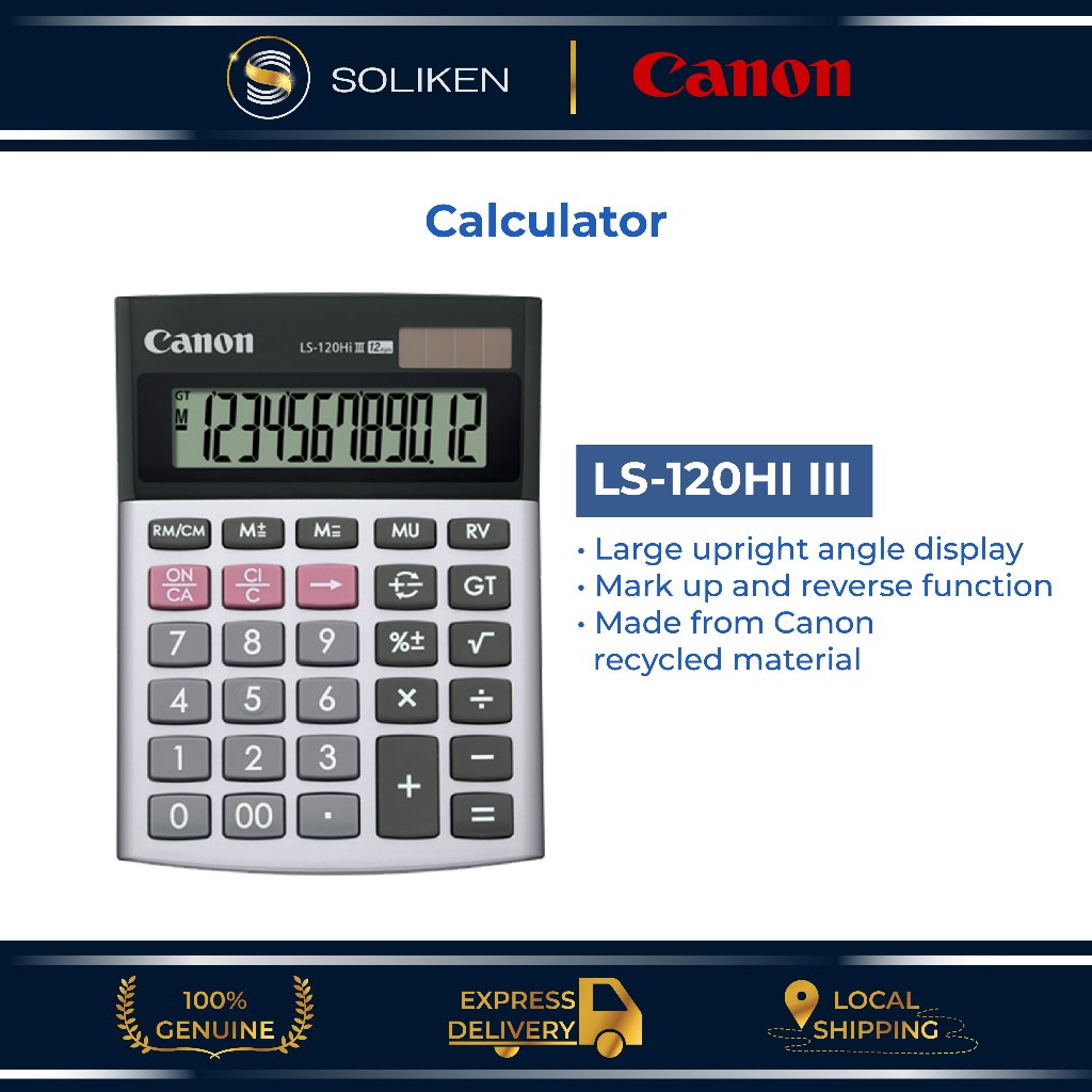 CANON CALCULATOR LS-120HI III 12DIGITS 100% ORIGINAL LS120 LS 120 ...