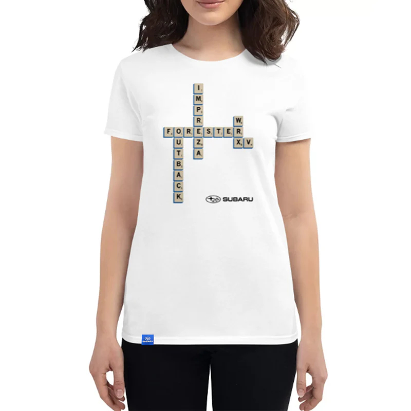 Subaru Word Puzzle Ladies Tee ( White) | Shopee Malaysia