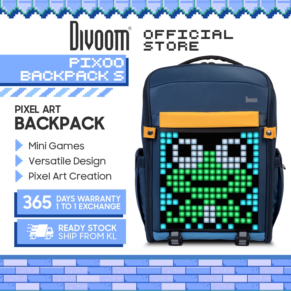 Divoom Pixoo Backpack S Customisable Pixel Art Multi Compartments ...