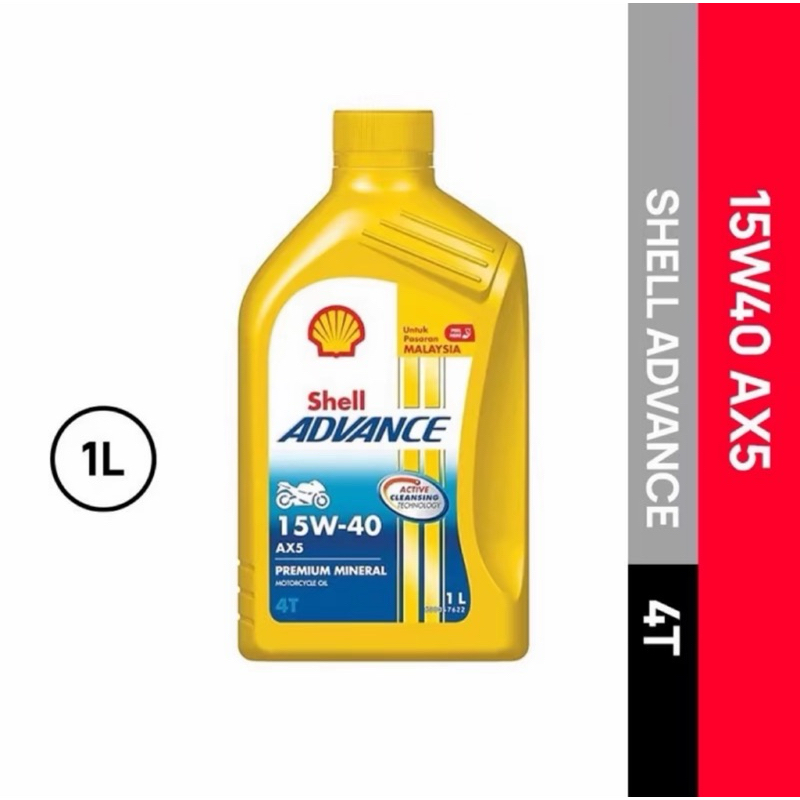 100% ORIGINAL SHELL AX5 15W40 PREMIUM MINERAL MINYAK HITAM MOTOR OIL 1L ...