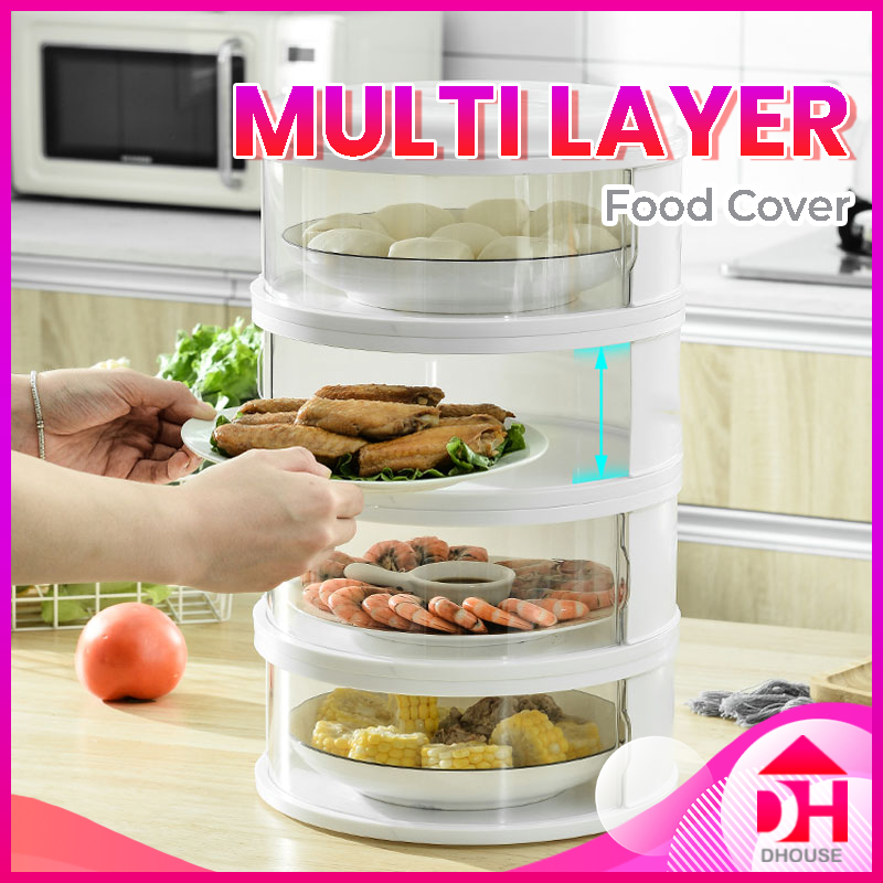Food Cover Transparent Stackable Insulation Dish Dustproof Kitchen ...
