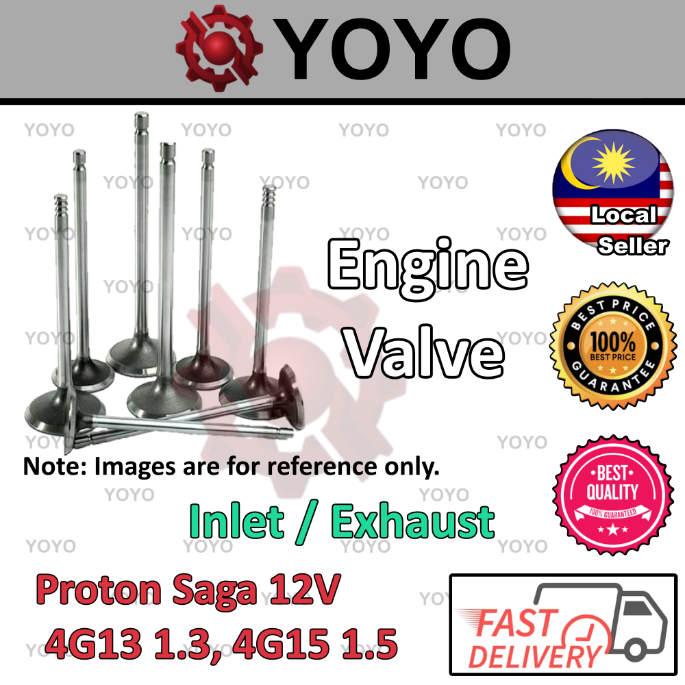 (4pcs) Engine Valve Inlet / Exhaust for Proton Saga 12V 4G13 1.3/ 4G15 ...