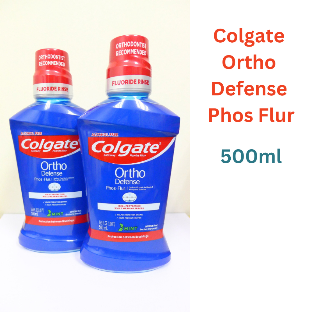 COLGATE Phosflur Ortho Braces Defense Anticavity Fluoride Rinse 500ml ...