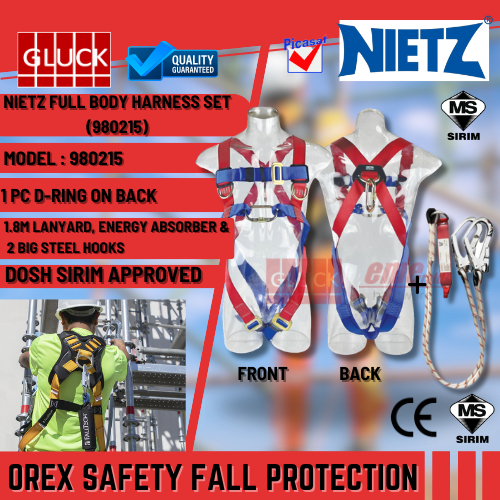 PICASAF X NIETZ Full Body Harness Set (Model- 980215) Sirim Approved | SAFETY FALL PROTECTION ...