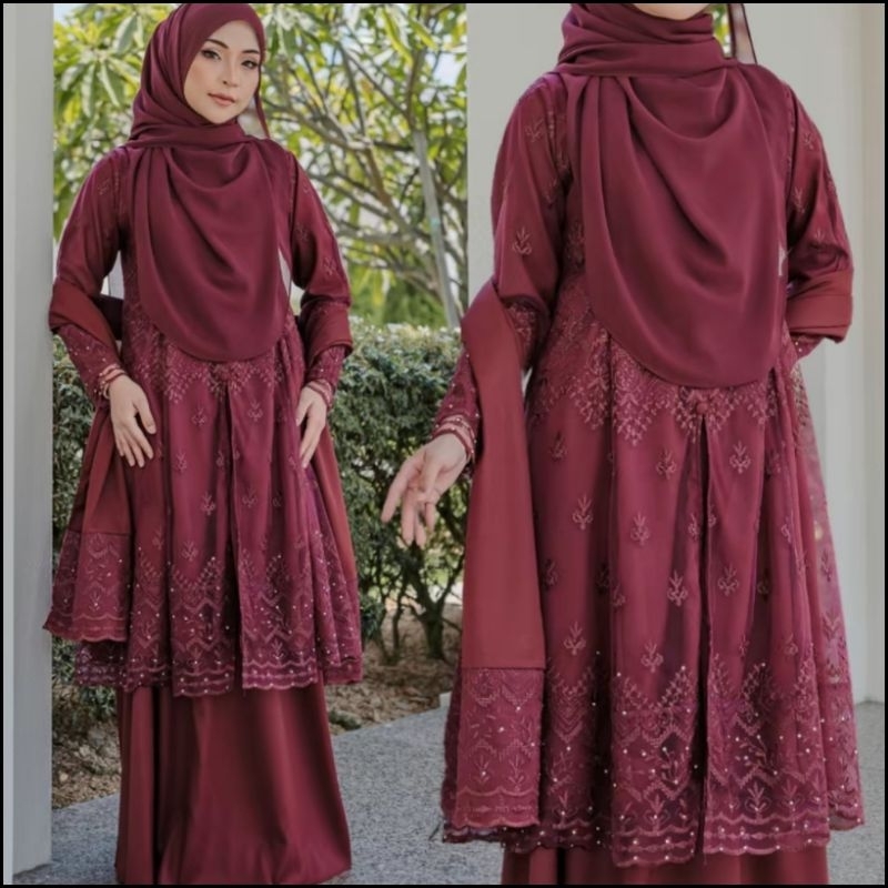 MASTANI PUNJABI KURUNG ~ BURGUNDY (SAIZ L)~ BY WARDATULBAYDHA ~ BAJU ...