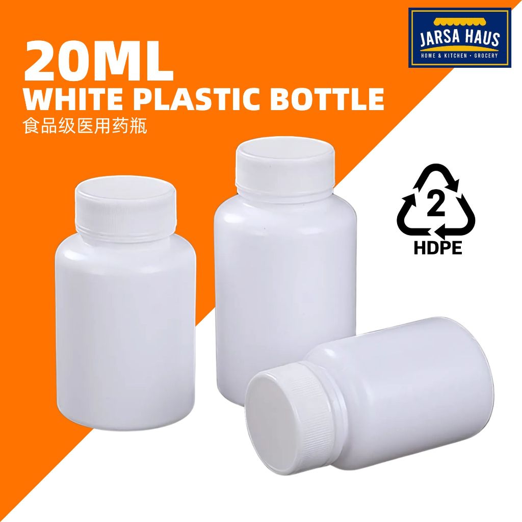 Medicine Bottle, White Capsule Container, Botol Ubat Kapsul Kosong ...