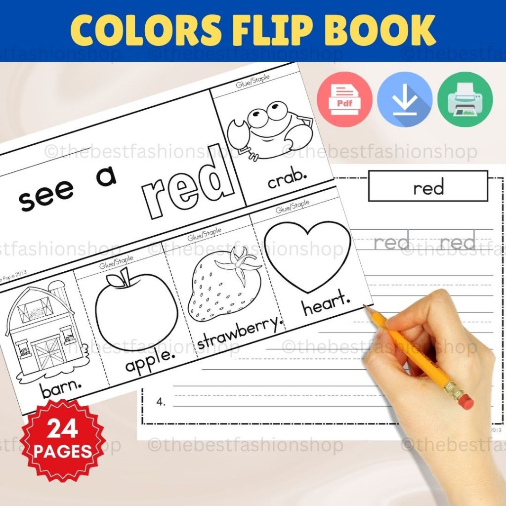 A089 [PDF] Colors Flip Book Worksheet Printable Activity Pages | Shopee ...