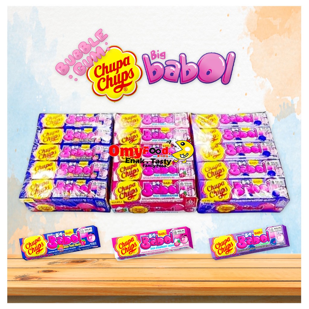 20g / 22.5g x 20pcs Chupa Chups Bubble Gum Big Babol [Strawberry ...