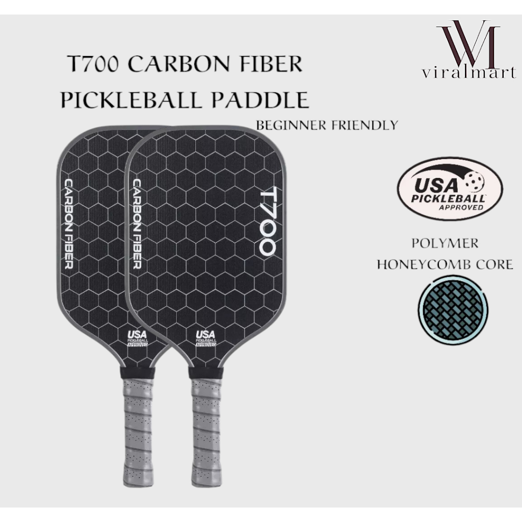 Raket Pickleball 16mm Matte Pickleball Paddle T700/3K Carbon Fiber ...