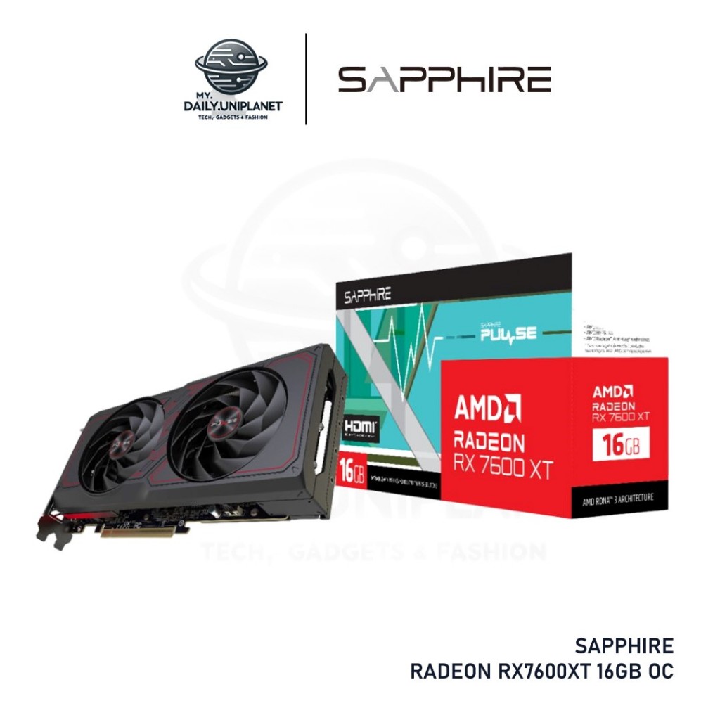 SAPPHIRE PULSE RADEON RX7600XT GAMING 16GB GDDR6 | GRAPHIC CARD | AMD ...