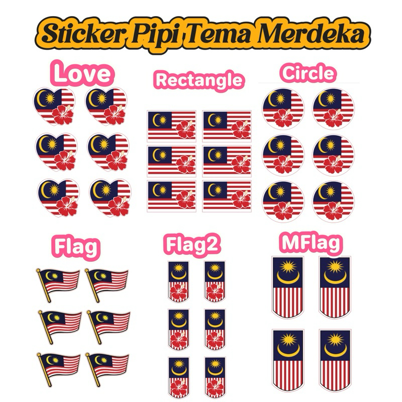 Sticker Pipi Tema Merdeka/1set Merdeka 2025 Jalur Gemilang Sticker/Pipi ...