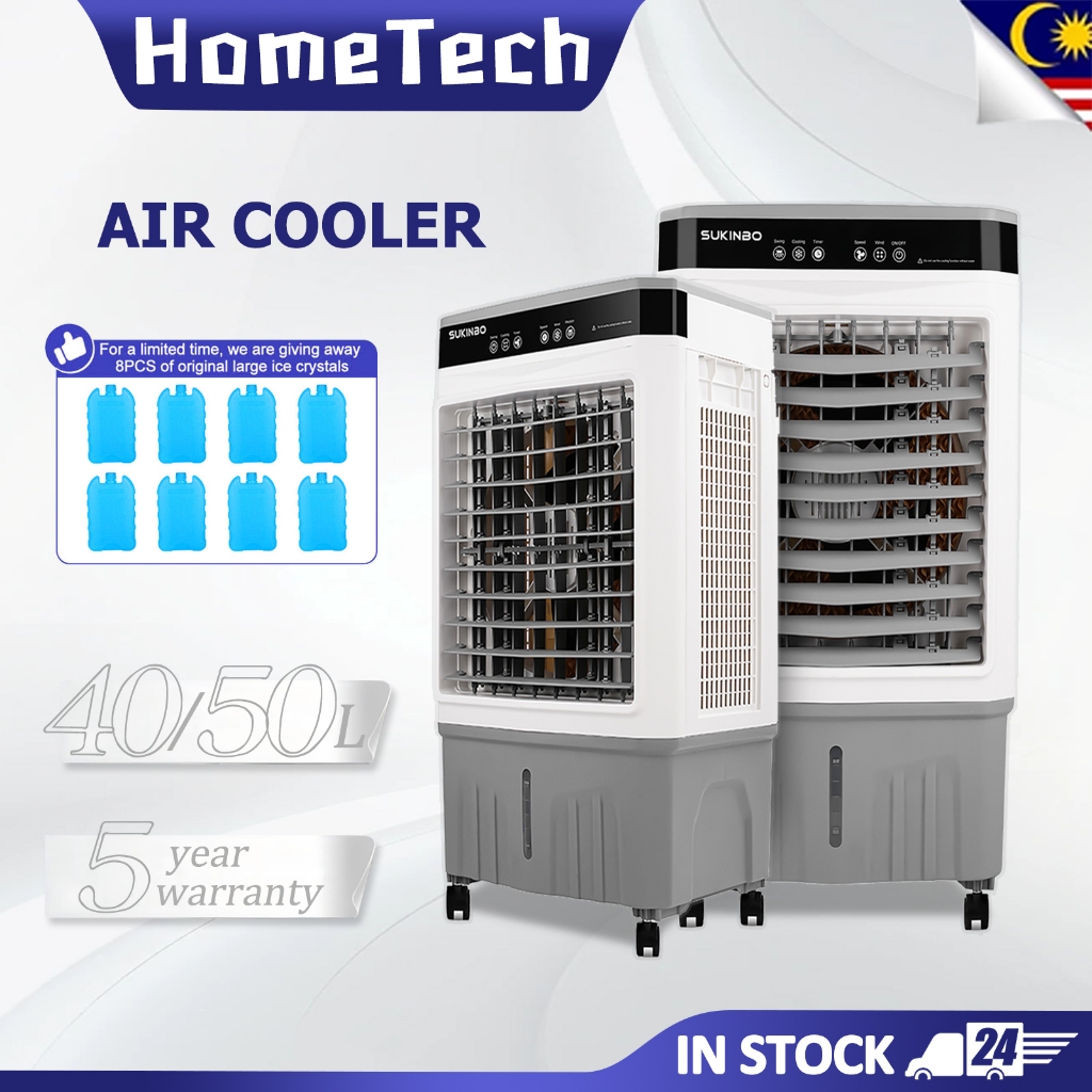 🔥5-year warranty🔥Touchscreen Portable Air Cooler 40L Home Cooling Fan Aircond (Free Icepack ...