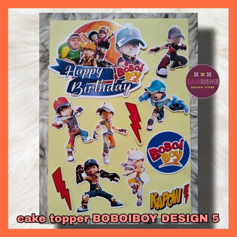 Cake Topper BOBOIBOY DESIGN 5 Ready Stock (FOC ADD NAME AND AGE ...