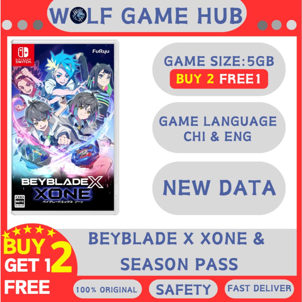 BEYBLADE X XONE & Season Pass BUY 2 FREE 1 (Nintendo switch) Digital Game Download Permainan ...