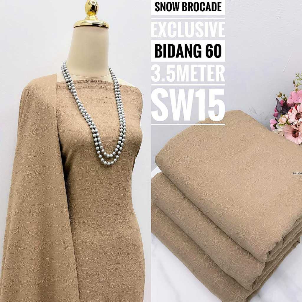 [MAZAYA TEXTILE] KAIN PASANG IRONLESS SNOW BROCADE PLAIN BIDANG 60 (3.5 ...