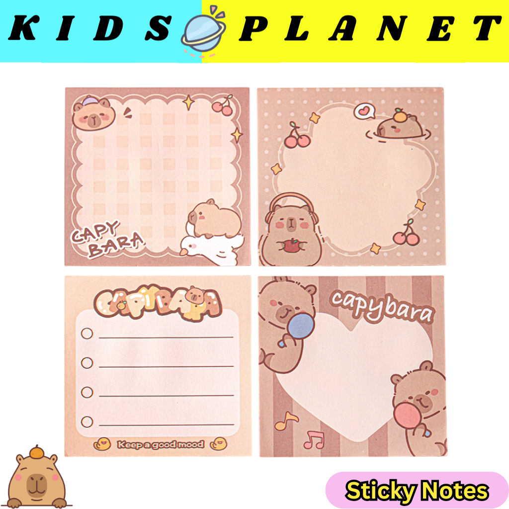 Sticky Notes | Capybara mini sticky notes writing tearable notes memo ...