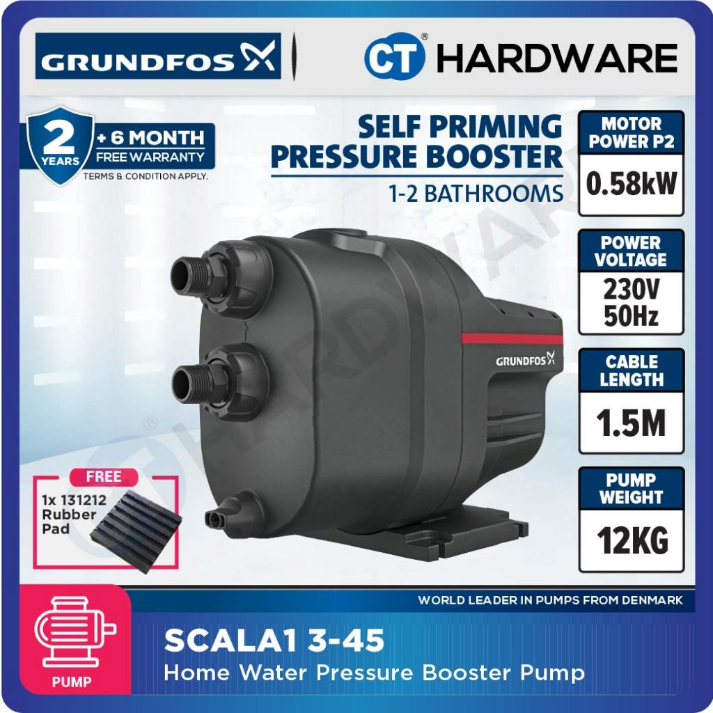Grundfos SCALA1- 3-45 Home Booster Pump Bluetooth Pump 580W | 1PH | 50L ...