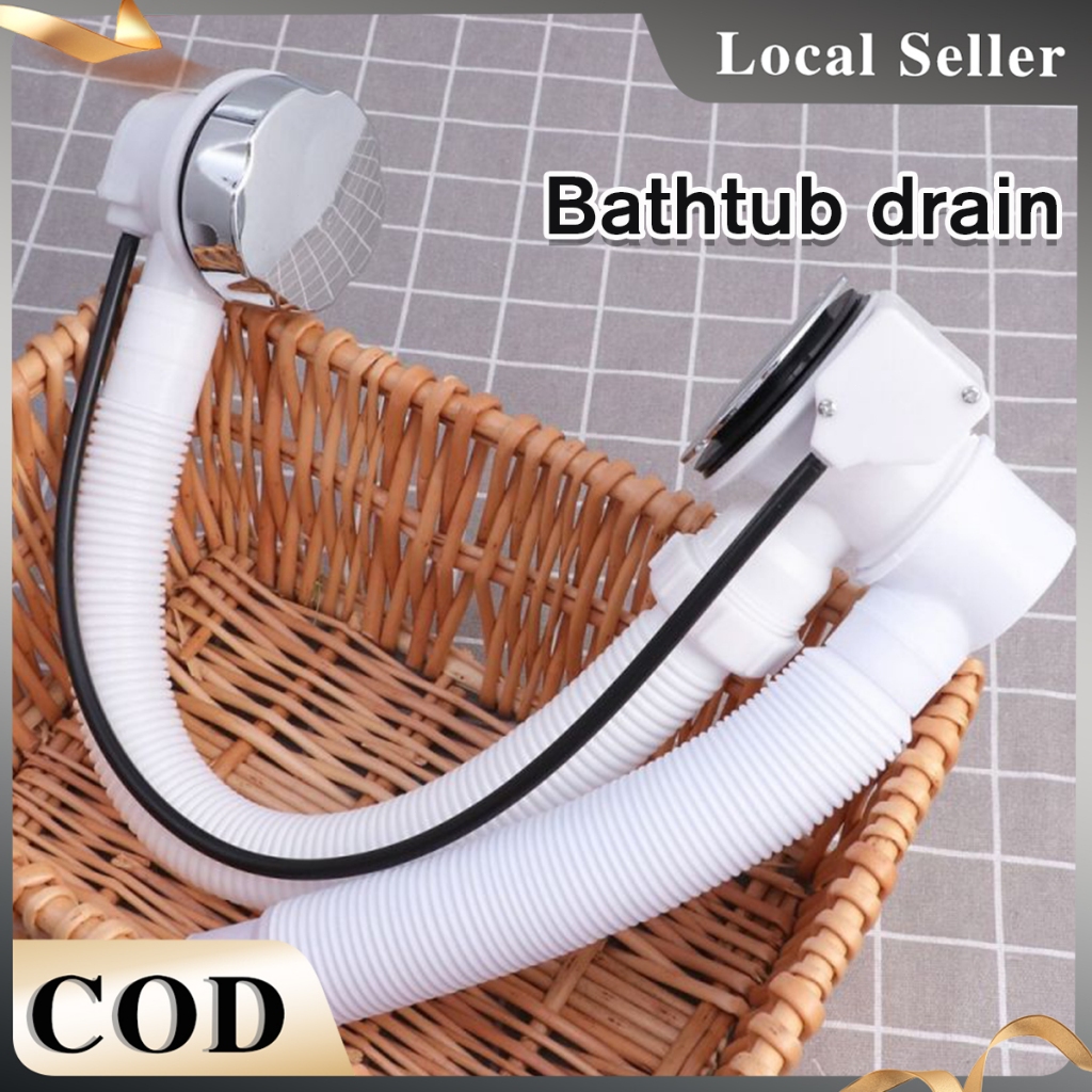 Bathtub Drain Kit Concealed Overflow Pipe Anti-Leak Pop-Up Connection ...