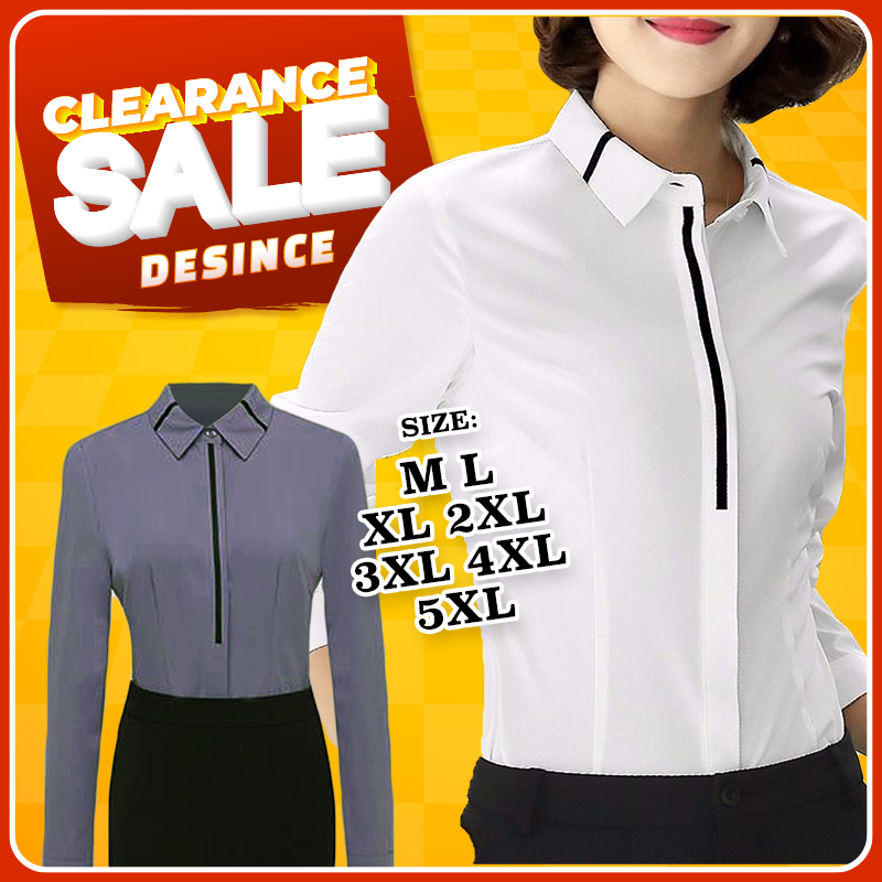 🇲🇾 DESINCE Women Blouse Formal Top Smart Casual Woman Work Shirt Baju ...