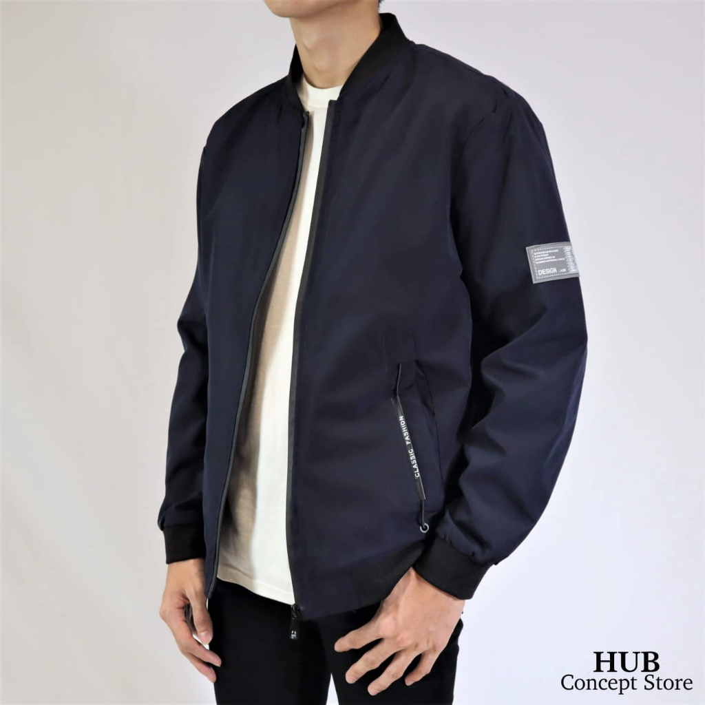 HUB CONCEPT STORE | BOMBER JACKET (NAVY) | Shopee Malaysia
