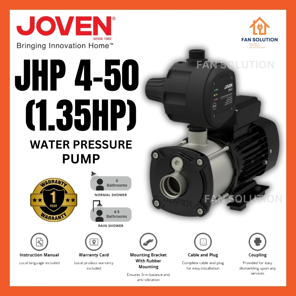 JOVEN JHP 4-50 WATER PUMP BOOST WATER PRESSURE PUMP (1.35HP) SIRIM 1 YEAR WARRANTY | Shopee Malaysia