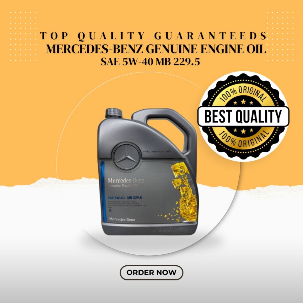 Mercedes Benz Genuine Engine Oil 5W-40 MB229.5 (Fully Synthetic ...
