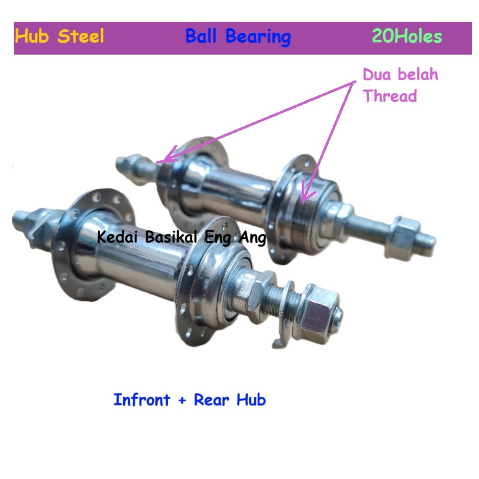 Bicycle Steel Hub 20 H , bearing kacang kacang ball bearing sesuai ...