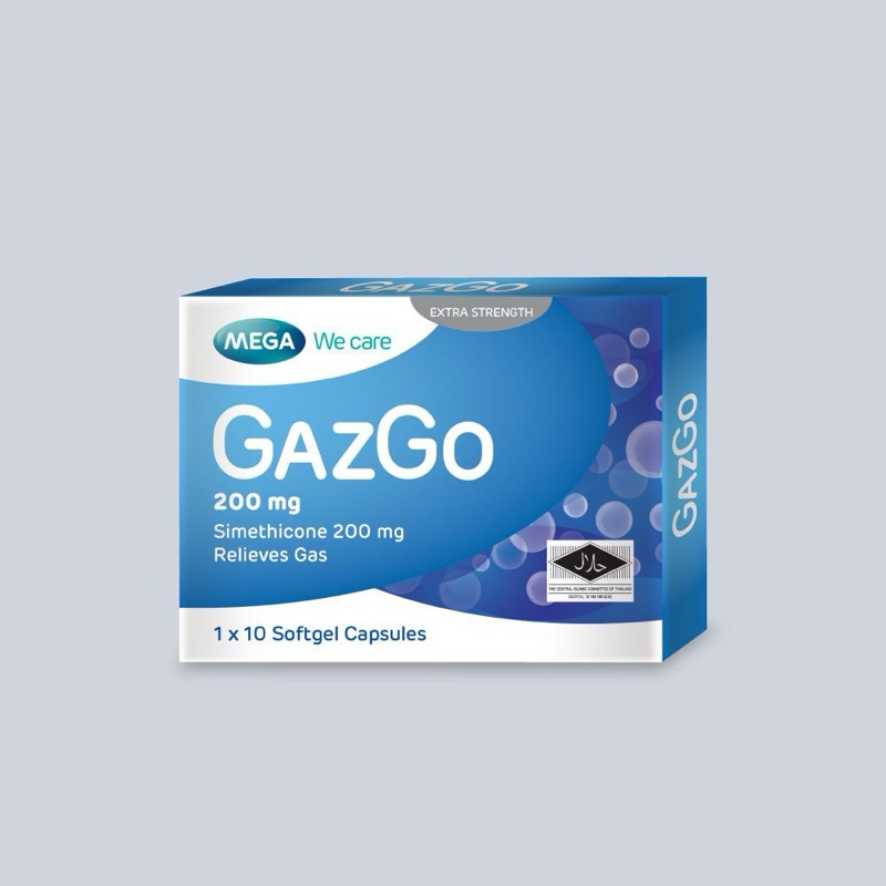 Mega Gazgo Simethicone 200mg 10 Capsules [ Flatulence, Abdominal ...