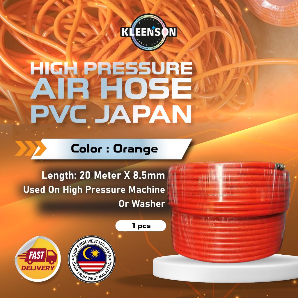8.5MM X 20M PVC JAPAN HIGH PRESSURE AIR HOSE [KLEENSON] | Shopee Malaysia