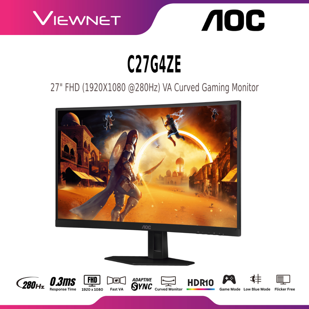 AOC 27" C27G4ZE (280HZ/0.3MS) / C27G2 (165HZ/1MS) FHD (1920x1080) VA ...