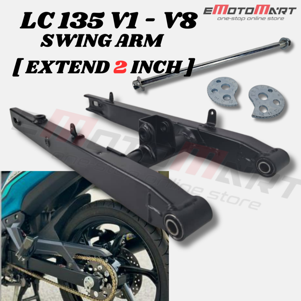 YAMAHA LC135 V1 - V8 [ EXTEND 2 INCH ] SWING ARM ASSY REAR ARM BELAKANG ...