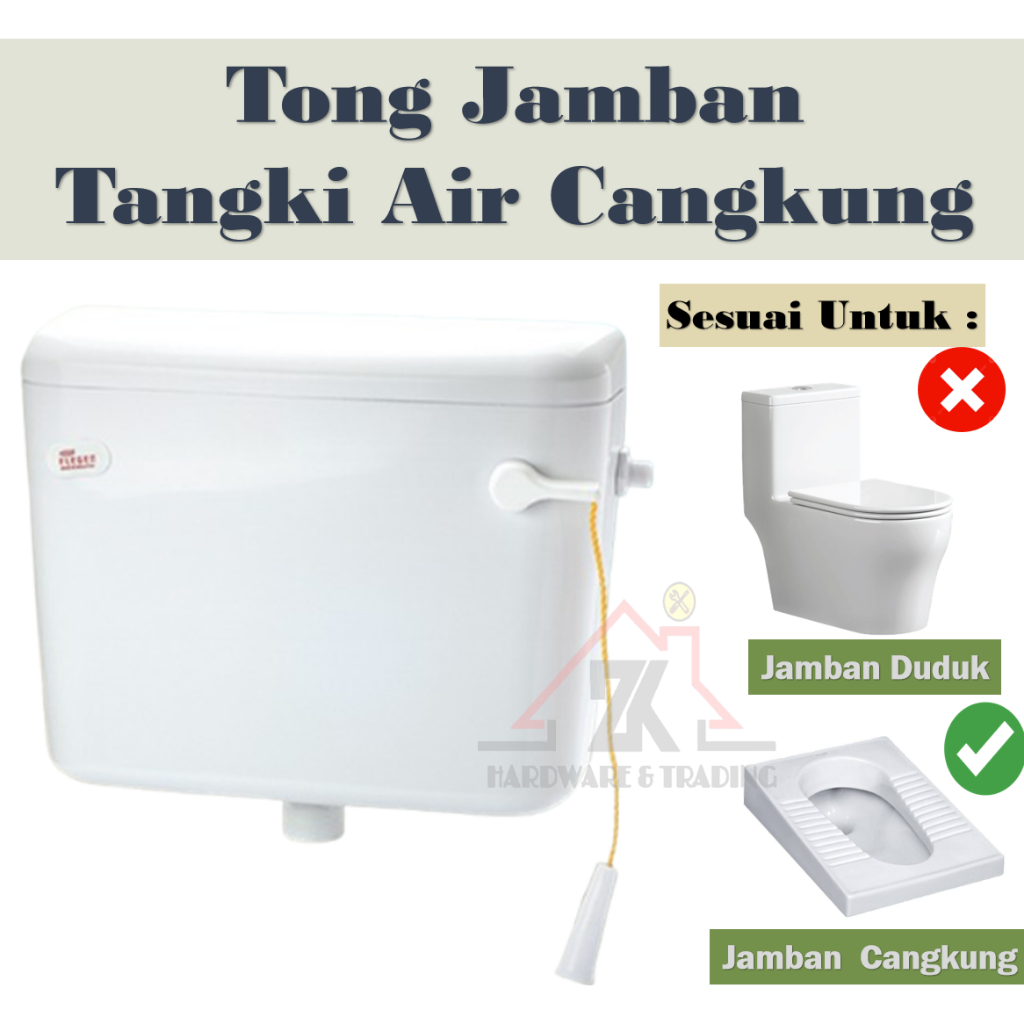 Tong Jamban Tangki Air Tandas Cangkung High Level Cistern Water Tank ...