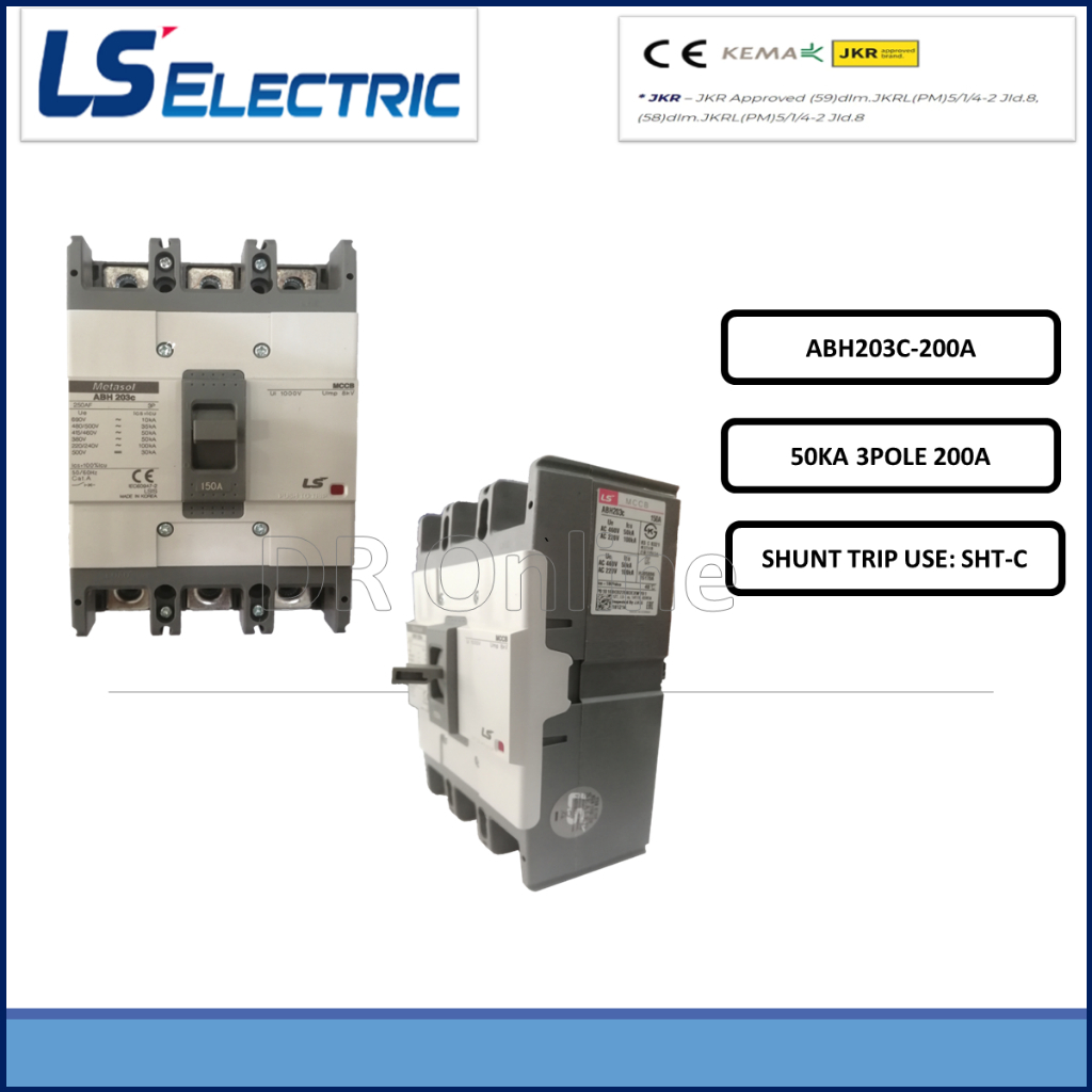 LS MCCB 3POLE MOLDED CASE CIRCUIT BREAKER MCCB 3 POLE 50KA 150A /200A ...