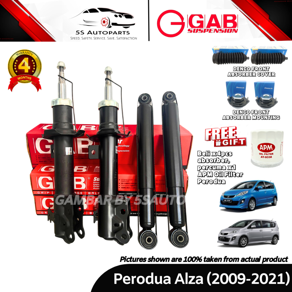 GAB Perodua Alza (09'-21') Front (Depan) & Rear (Belakang) Gas Shock ...