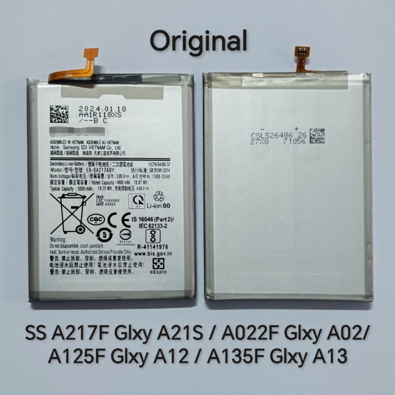 SS A217F Glxy A21S / A022F Glxy A02 / A125F Glxy A12 / A135F Glxy A13 ...
