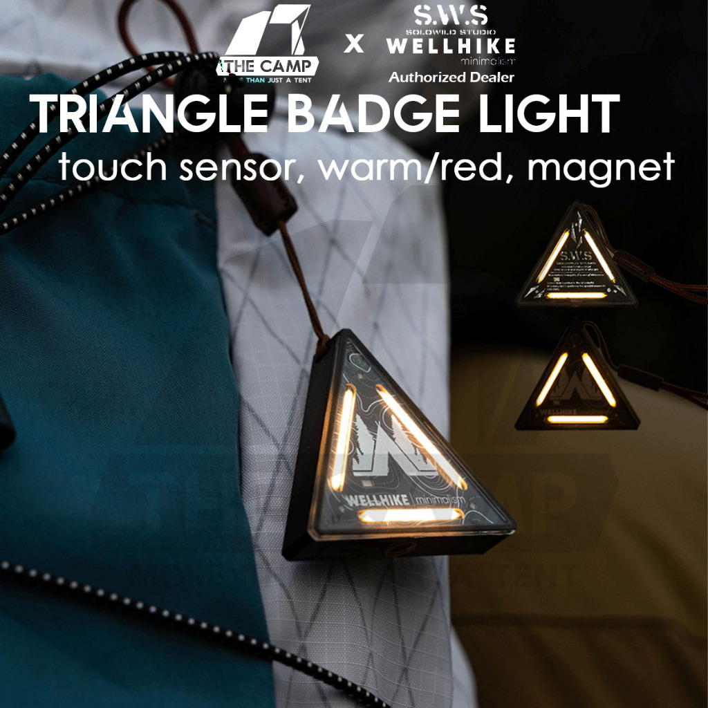 Wellhike SWS Triangle Badge Light Touch Sensor Outdoor Camping Rope ...