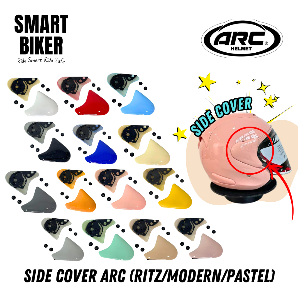 Side Cover ARC Ritz Helmet (Modern & Pastel Color) | Shopee Malaysia