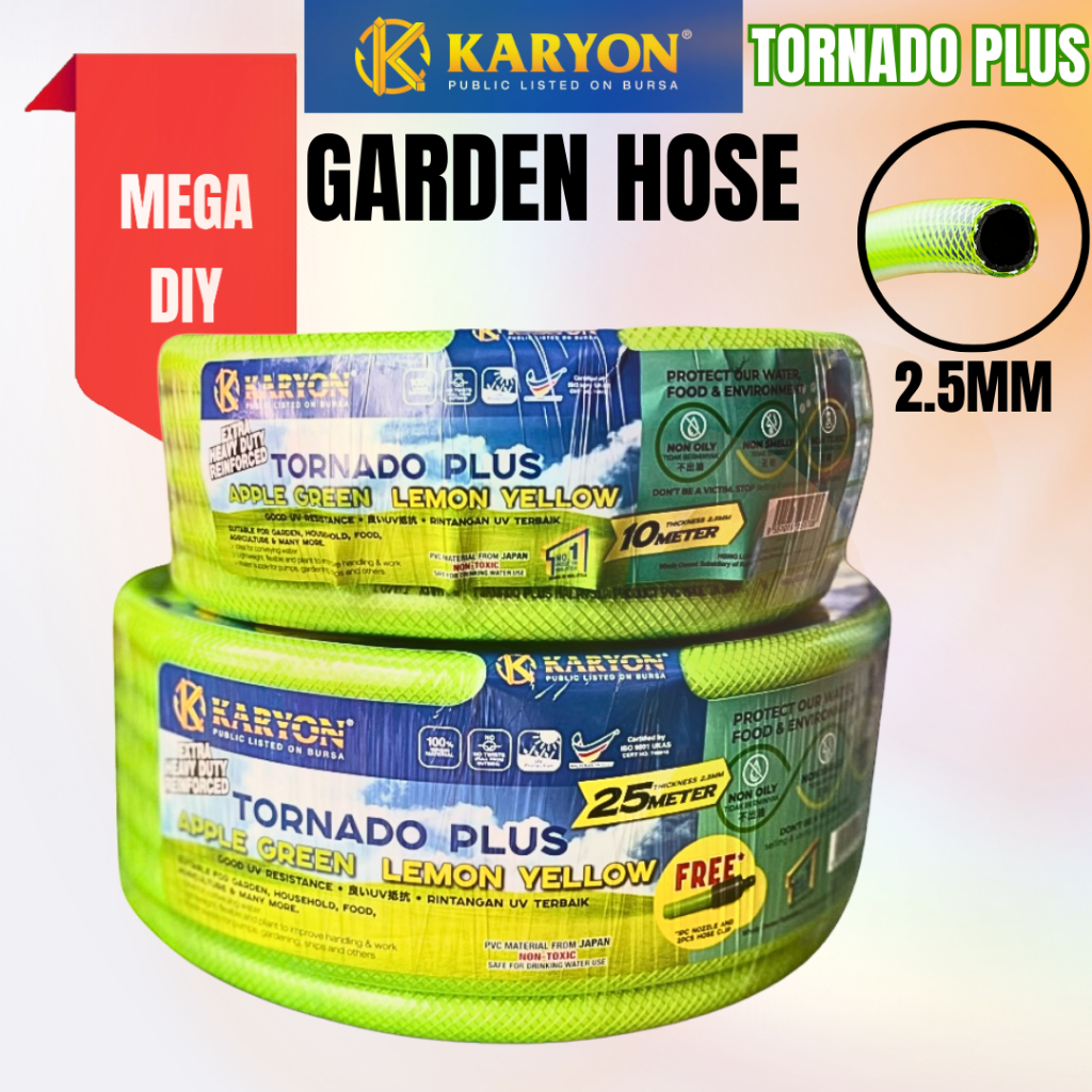 TORNADO PLUS Garden Hose KARYON Garden Hose UV Protection Green Garden ...