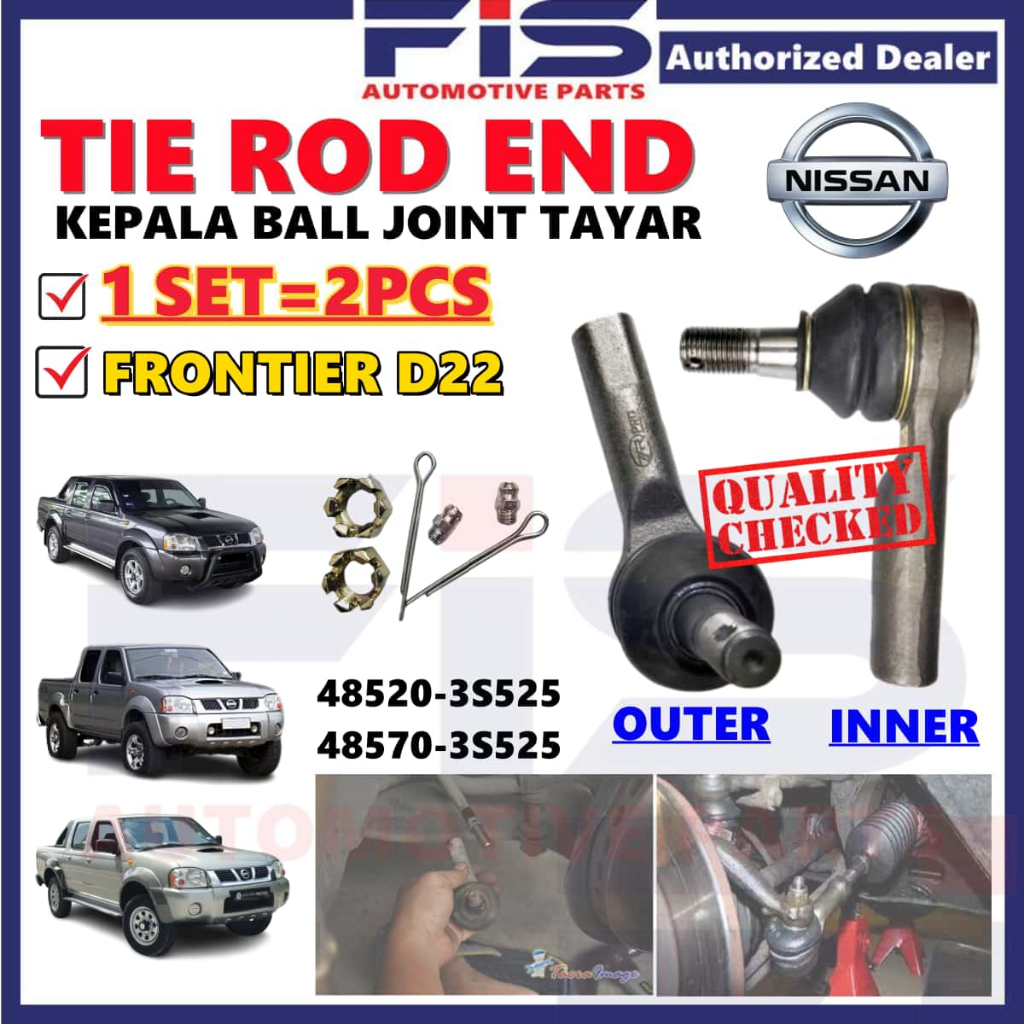 FIS Steering Rack Tie Rod End Outer Nissan Frontier D22 Kepala Ball ...