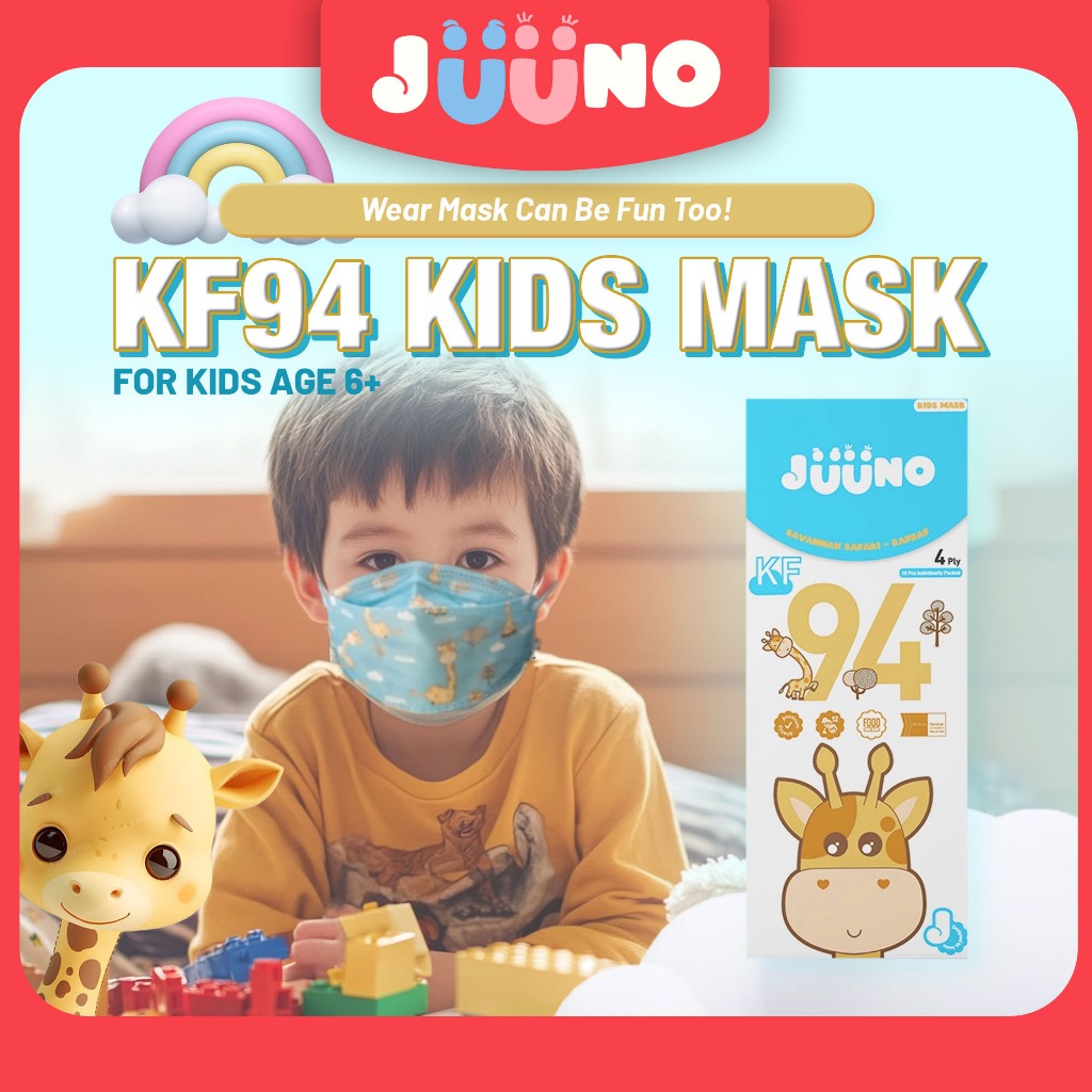 JUUNO Kids Mask KF94 4 Ply - Savannah Safari Collection - RafRaf (10 Pcs) | Shopee Malaysia