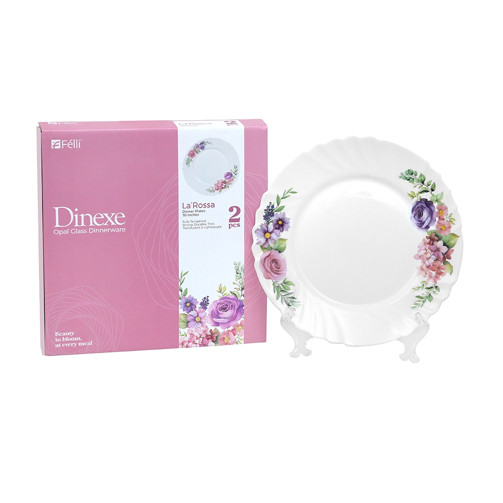Felli Dinexe 10" Opal Glass Dinner Plate Set (2 Pcs) - La' Rossa ...