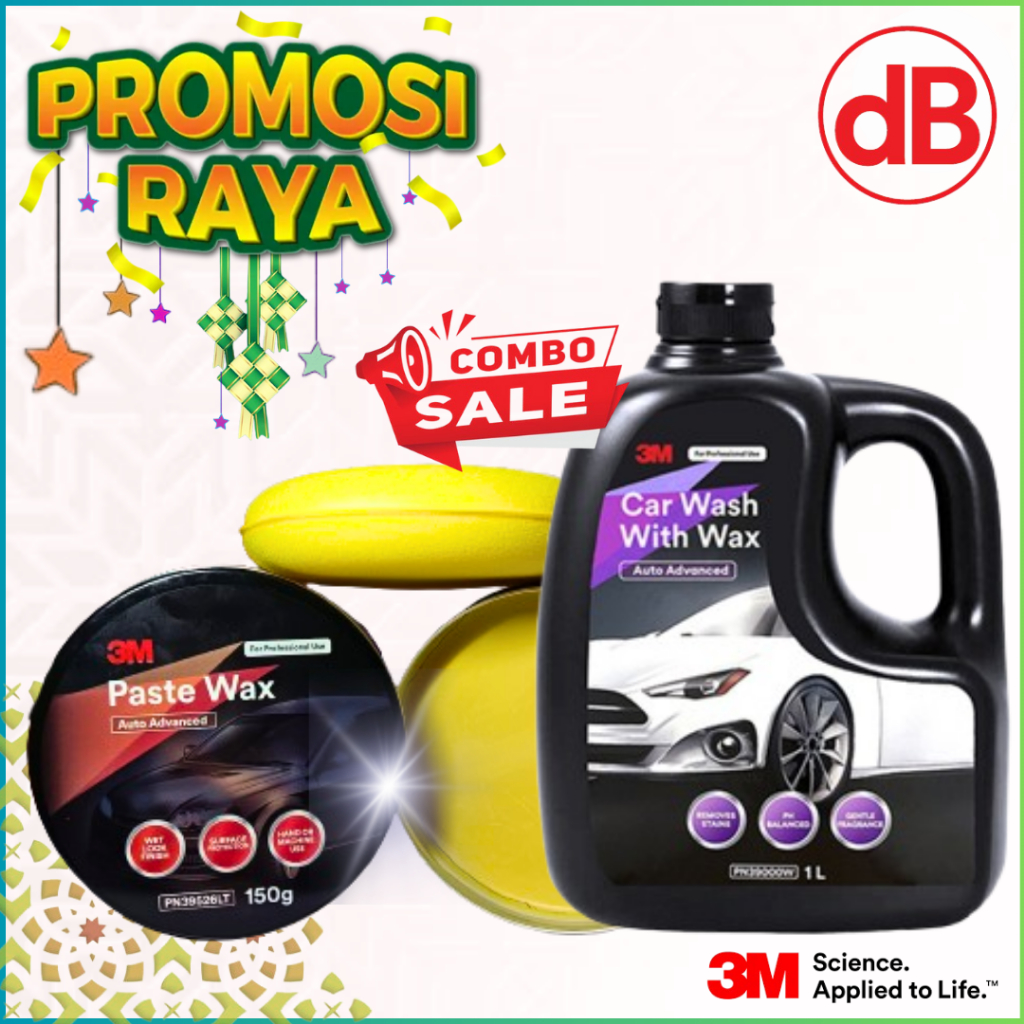 ( Ready Stock) Combo Sale 3M Paste Wax 39526LT, (150g) + 3M Wash & Wax ...