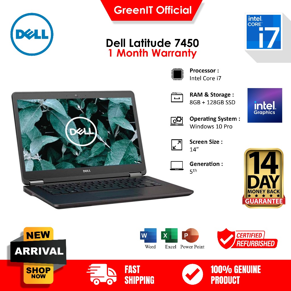 Dell Latitude 7450 - Intel Core i7 - 5th Generation - 8GB RAM - 128GB ...