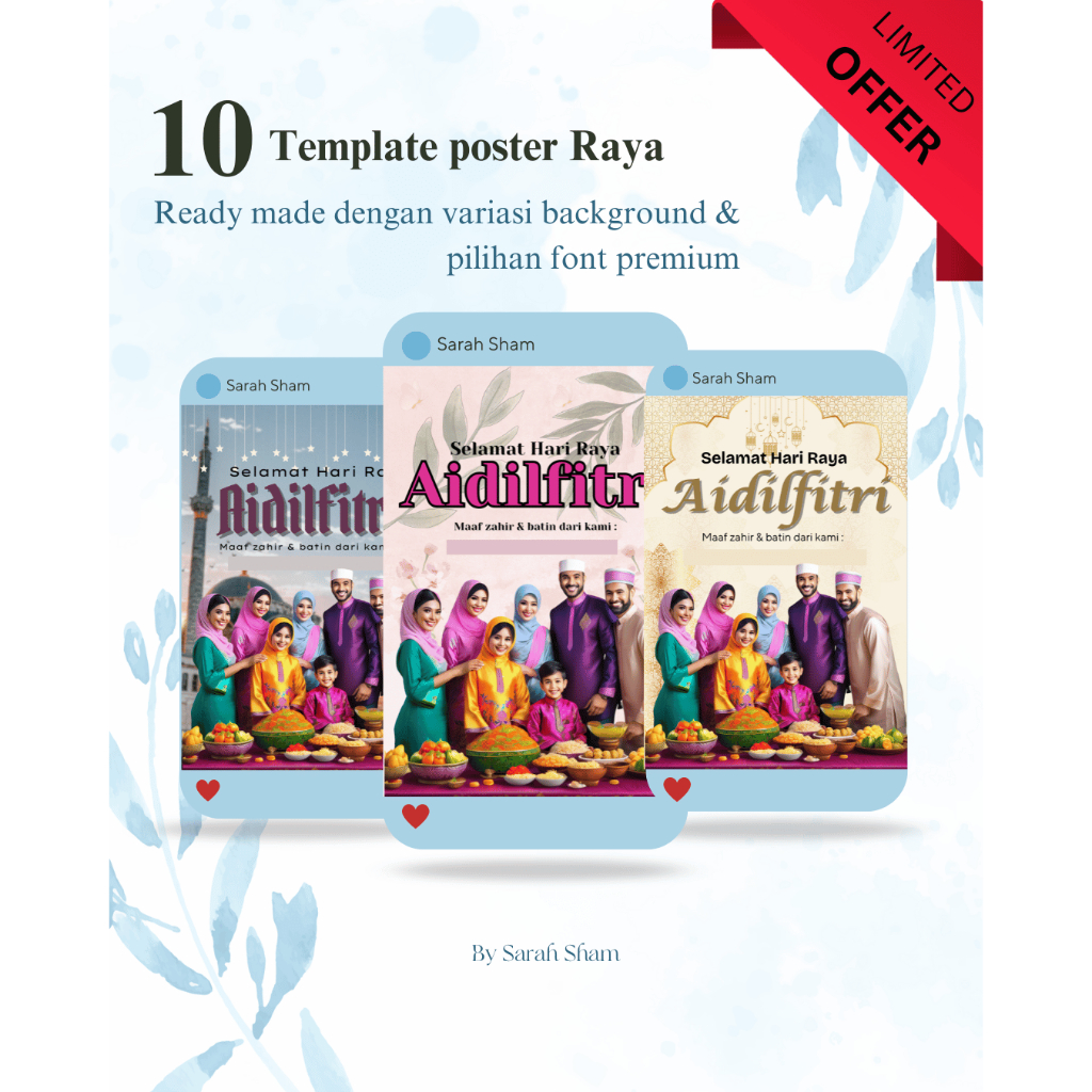 TEMPLATE POSTER RAYA 2025 (Editable by Canva FREE) | Shopee Malaysia