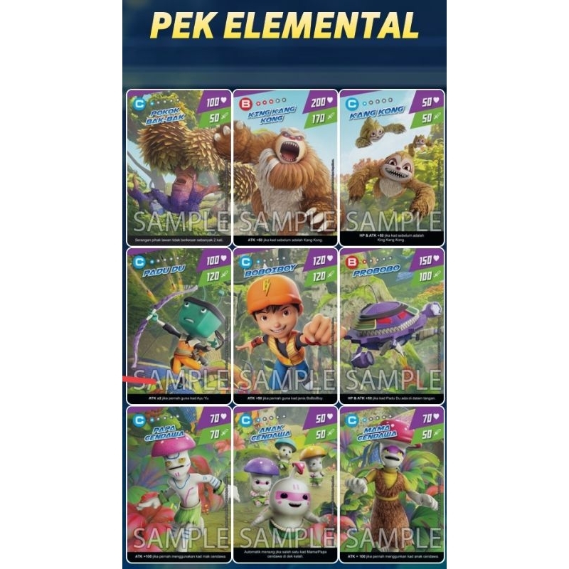 POSTER LENGKAP BOBOIBOY PEK ELEMENTAL | Shopee Malaysia