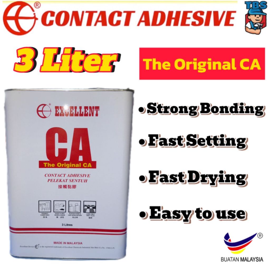 CA Contact Adhesive 3L Ca GLue/Dunlop Gam Formica Glue Gam Kuning ...